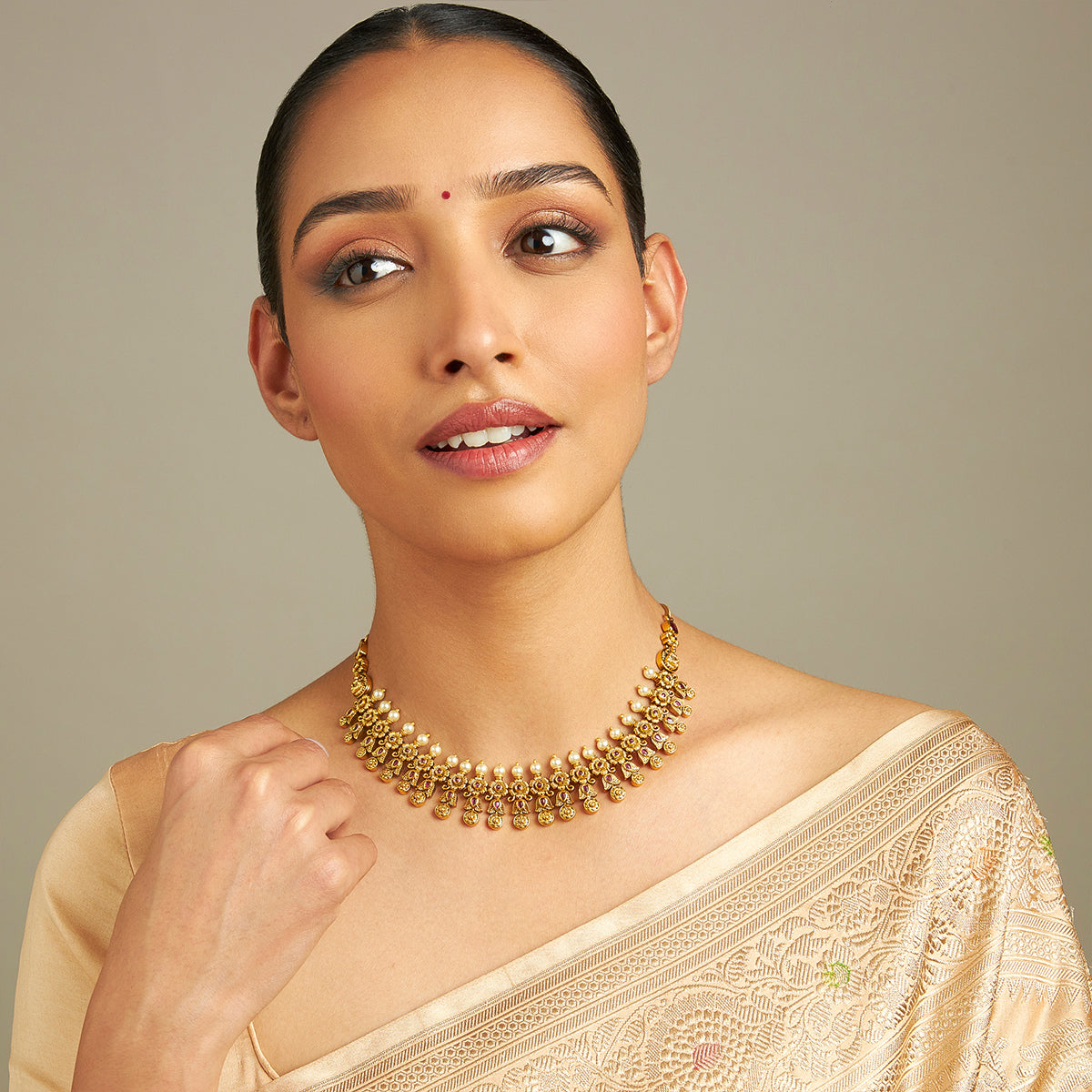 Antique Necklace 166047 – Kushal's Fashion Jewellery